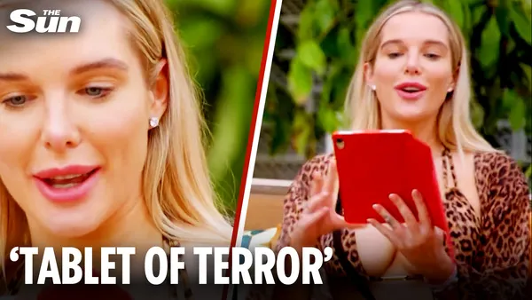 Helen Flanagan, wearing a bikini, let out a scream of fear when the ...